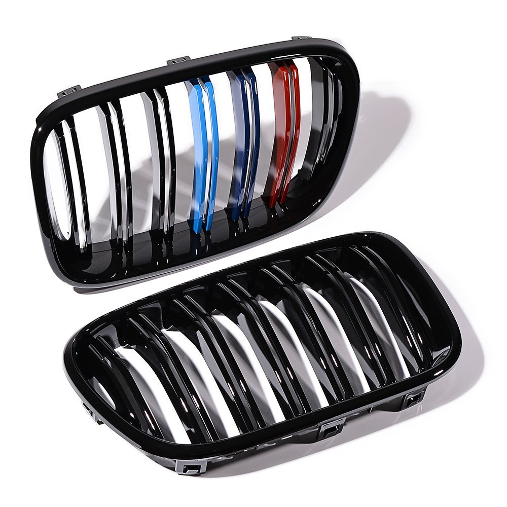 M-Color Black Dual Slats Front Kidney Grille Grill For BMW F25 X3 F26 ...