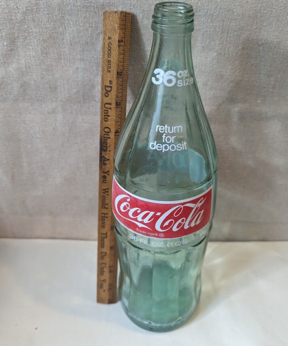 Vintage Glass 36 oz Coca Cola Coke Bottle 1 qt 4 oz | eBay