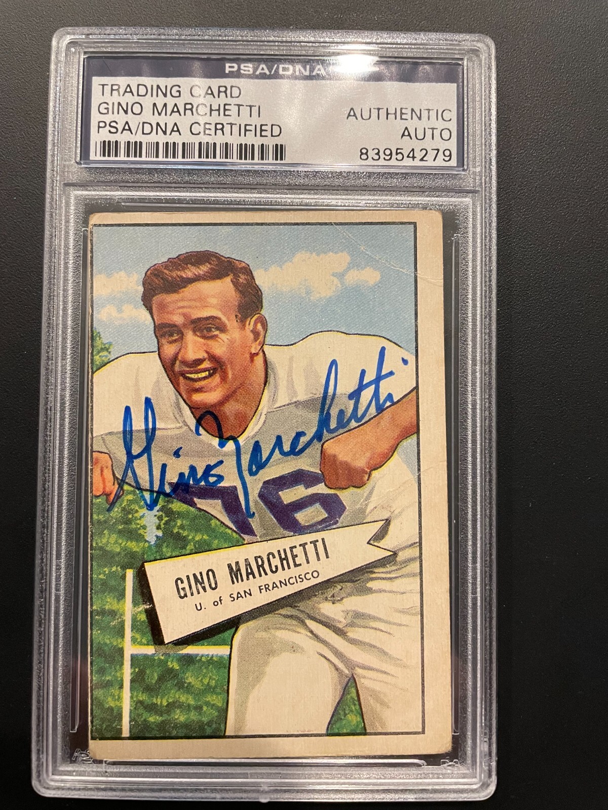 Gino Marchetti Signed 1952 Bowman Large Rookie Card Baltimore Colts PSA ...