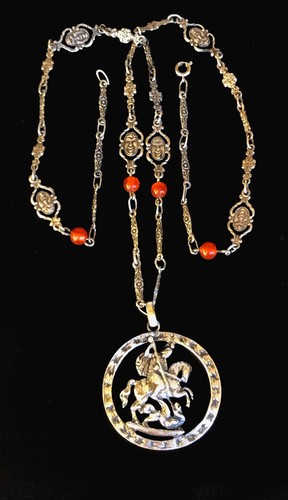 VINTAGE PERUZZI CINI COPPINI ST. GEORGE STERLING SILVER PENDANT ...