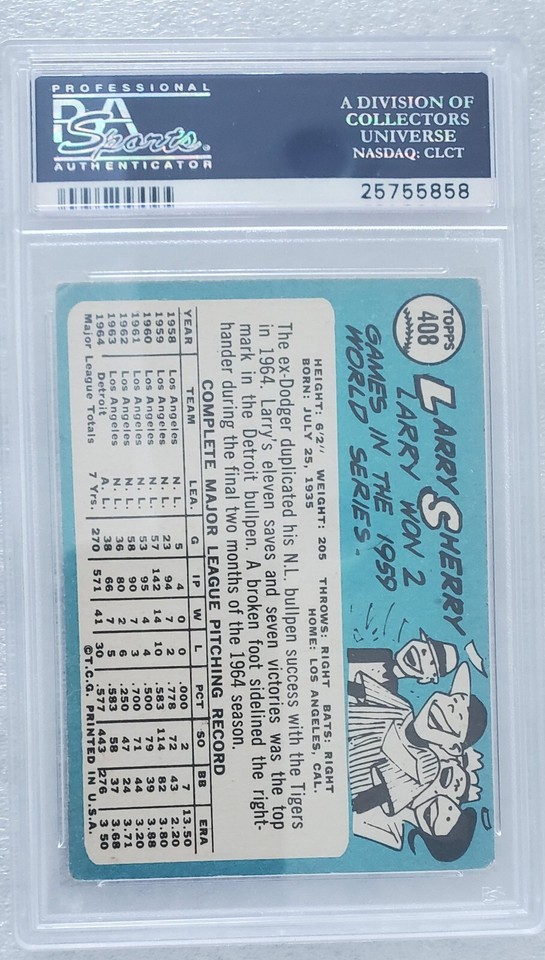 Larry Sherry PSA DNA Signed 1965 Topps Autograph | eBay