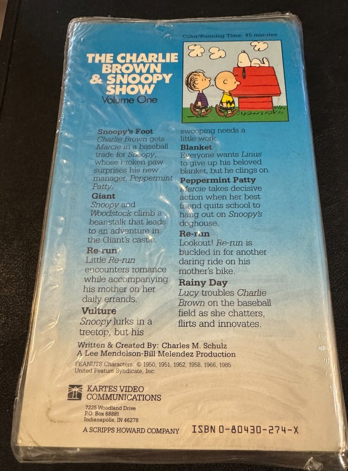 The Charlie Brown and Snoopy Show - Volume One (VHS Clamshell, 1985 ...