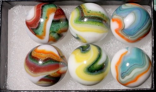Dave’s Appalachian Swirls D.A.S. Super Nova Marbles-3 Pairs On Bright ...