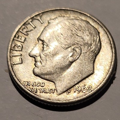 1962 D Roosevelt Dime US 10 Cent U.S America SILVER UNITED STATES Coin ...