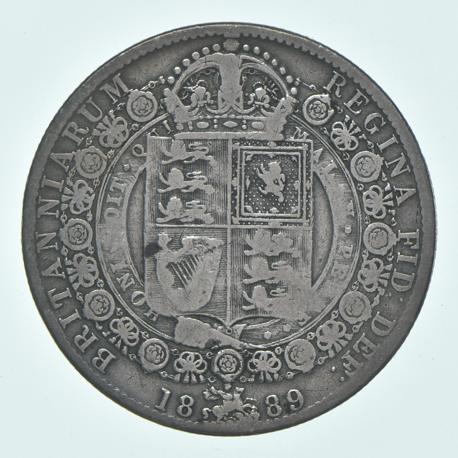 SILVER - WORLD Coin - 1889 Great Britain 1/2 Crown - World Silver Coin ...
