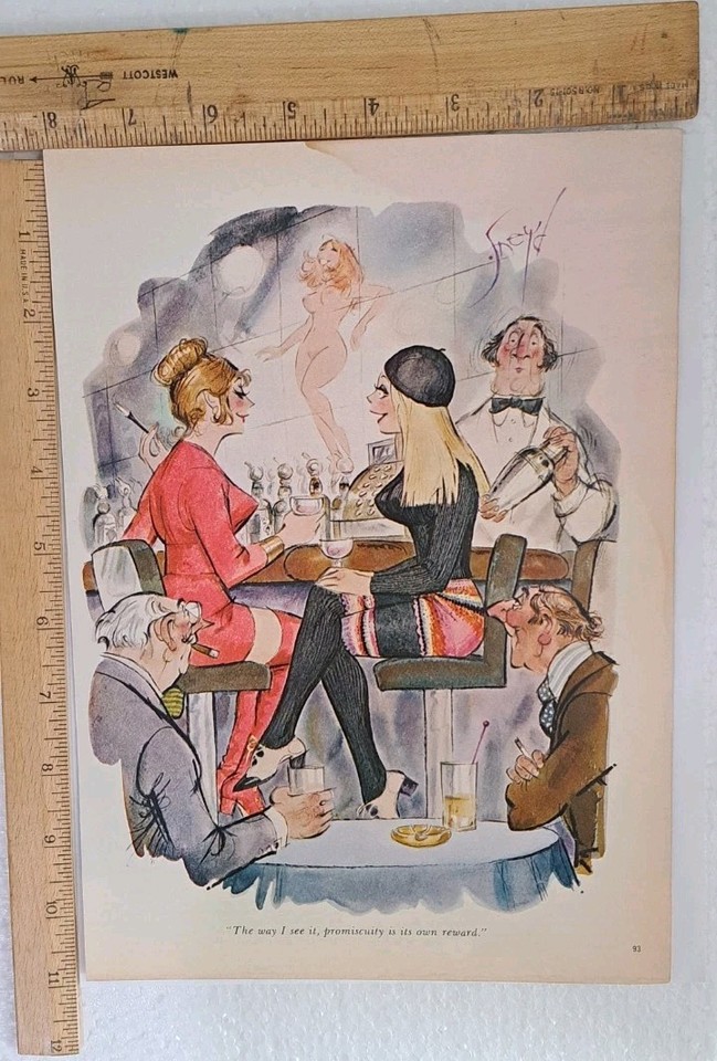 1960's Print Ad Comic Playboy Magazine "Promiscuity is its own reward ...