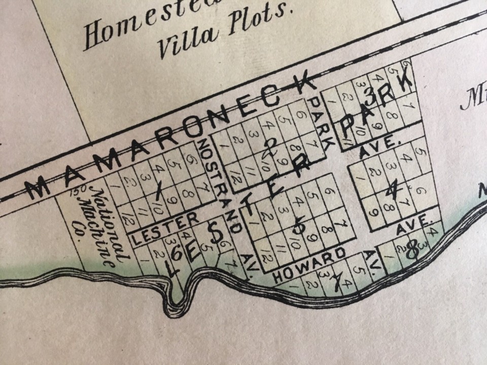 Part of the Town of Mamaroneck and Village of Mamaroneck 1901 Atlas Map ...