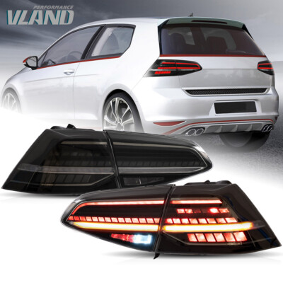 VLAND Smoked LED Tail Lights For 2014-2019 VW Golf MK7 w/Sequential ...