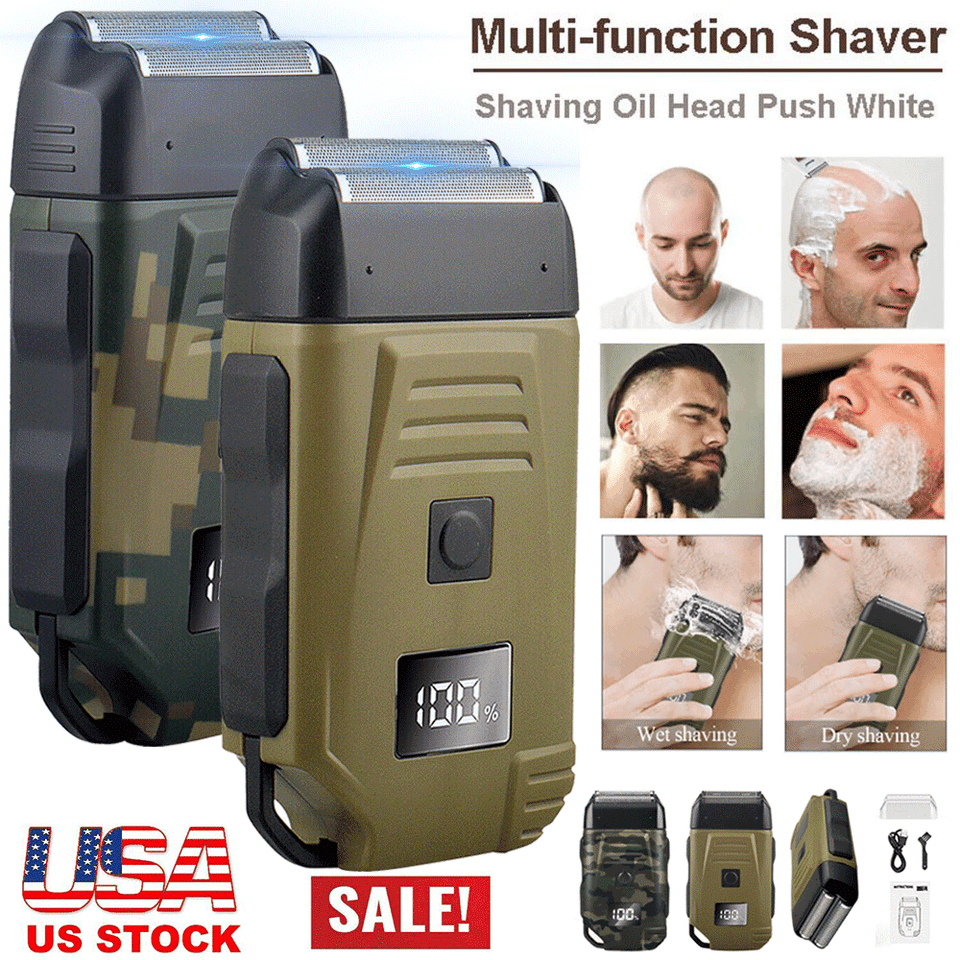 Men's Electric Beard Shaver Trimmer Razor Rechargeable Hair Shaving ...