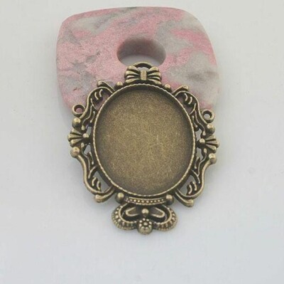 4pcs antiqued bronze color flower rim picture frame settings in 28x21mm ...