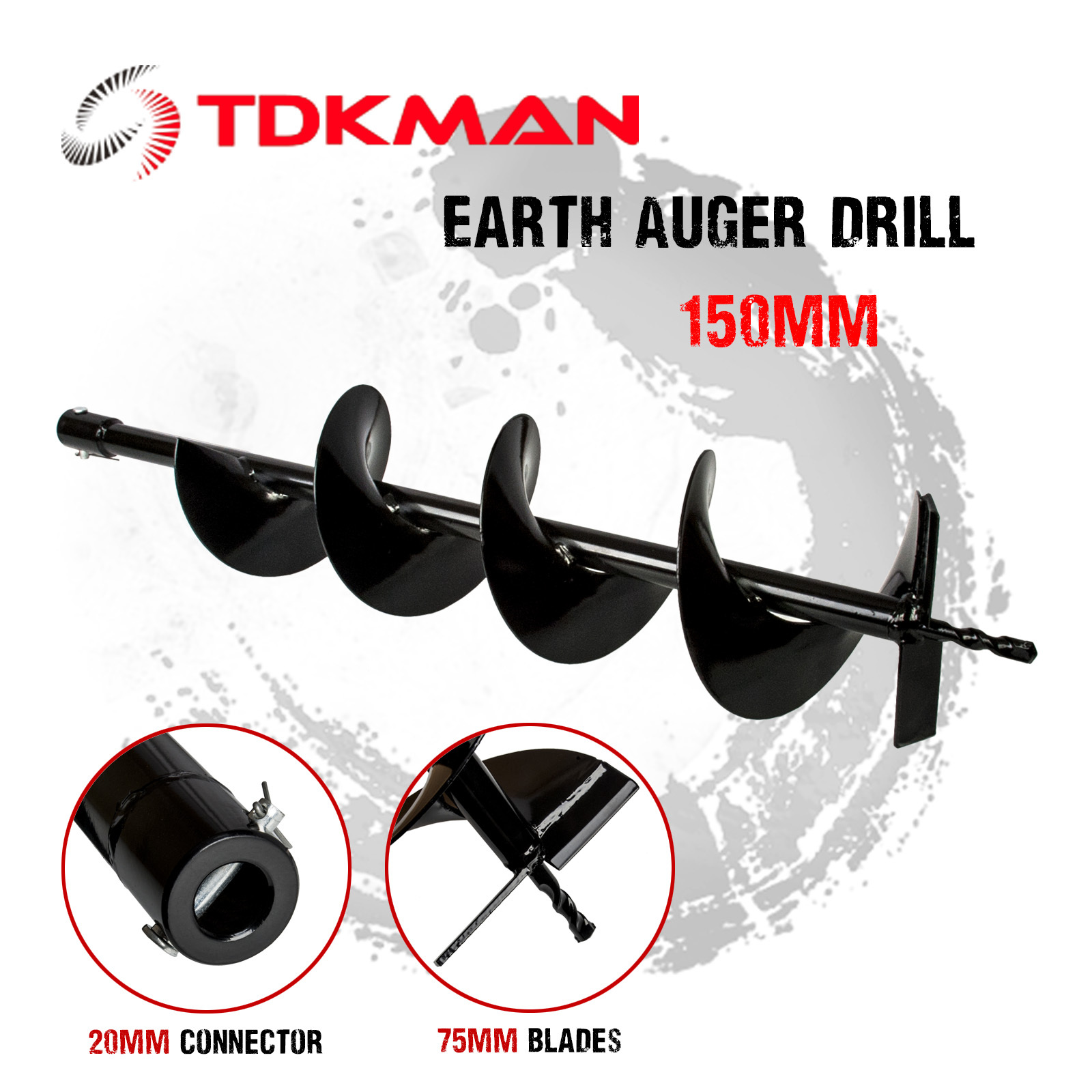 150mm Auger Bit Drill for Petrol Post Hole Digger, Earth Auger ...