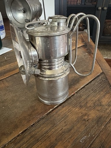 Guys Dropper carbide lamp, 2 date, nickel, supervisor/camp handles ...