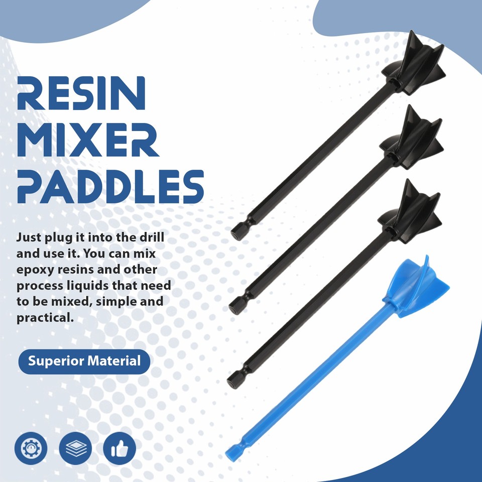 4 Pcs Epoxy Mixer Attachment for Drill to Mix Epoxy Resin Paint ...