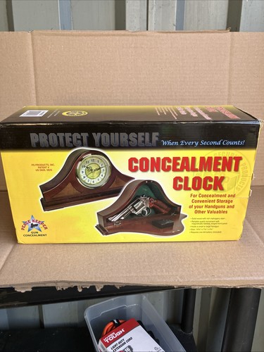 Peace Keeper Conceal Mantle Gun Clock Wood Wide Hidden Compartment Safe ...