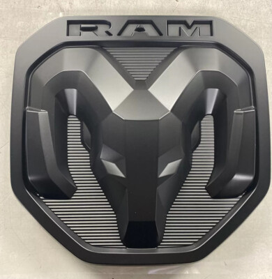 2019-2023 DODGE RAM 1500 DT Matte Black Tailgate RAMs Head emblem NEW ...