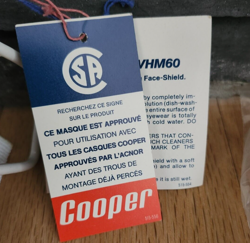 Cooper Full Wire Face Mask MHM60 Junior W/ Lexan Shield Vintage White ...