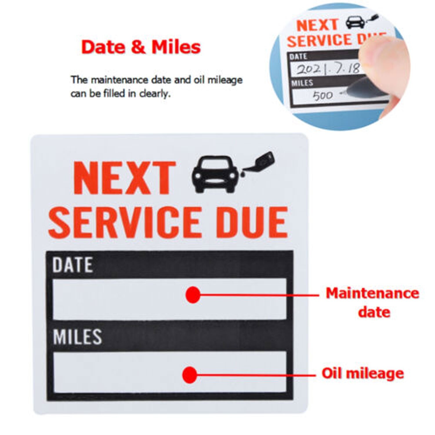 300 Oil Change Stickers Service Reminder Clear Window Lite Sticker Pack ...