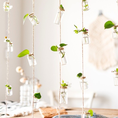 Hydroponic Container Home Decor Glass Vase 1 Strings Hanging Vase Wind ...
