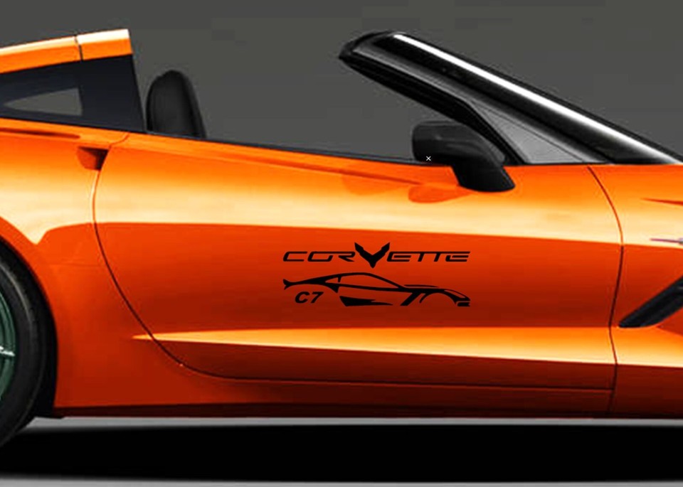 NEW Design Corvette Text Car Vinyl Decal Racing Stripe (Fits Chevy ...