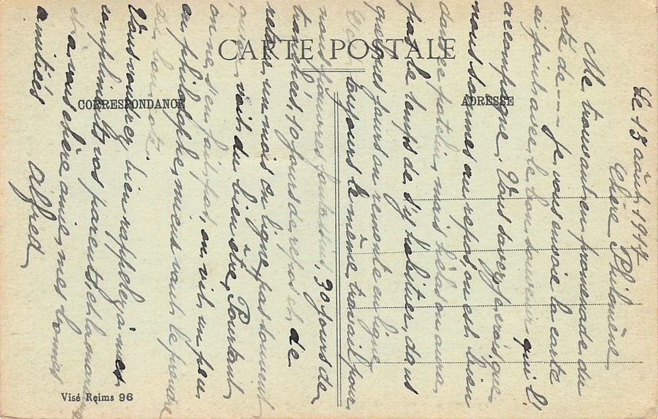 Reims - In the bombings, the cathedral set on fire by the Germans ...