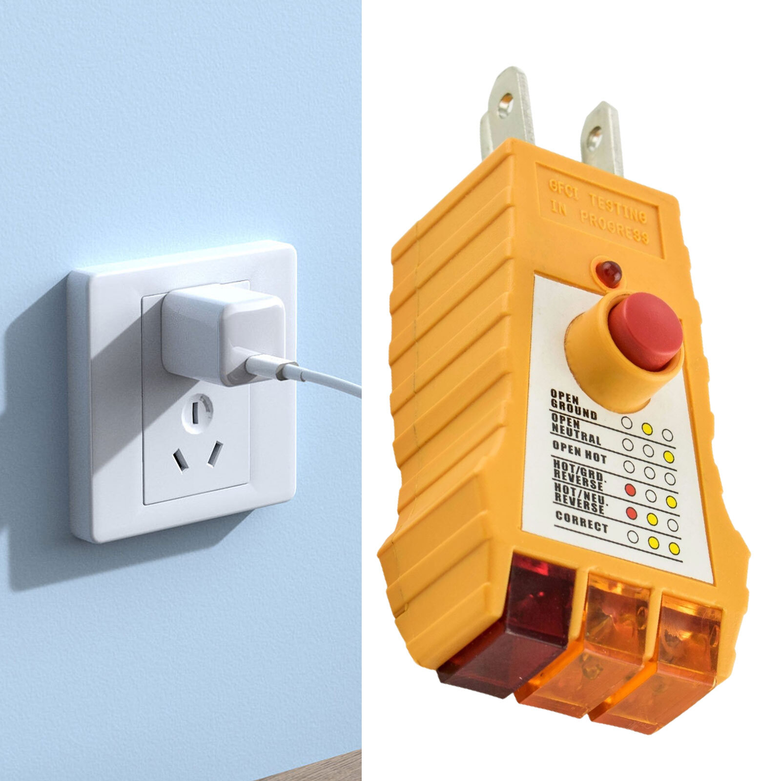Socket Tester with GFCI check Receptacle Tester for Standard AC Outlets ...