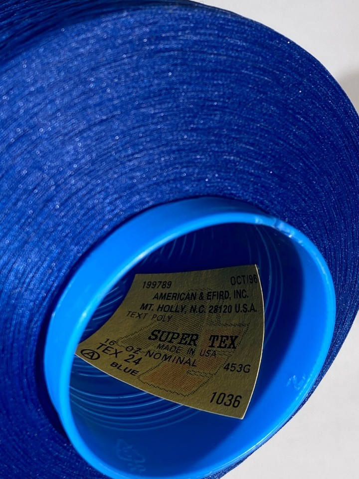 A&E Super Tex Tex-24 Polyester Serger Thread huge 16oz Cone Blue 1036 ...