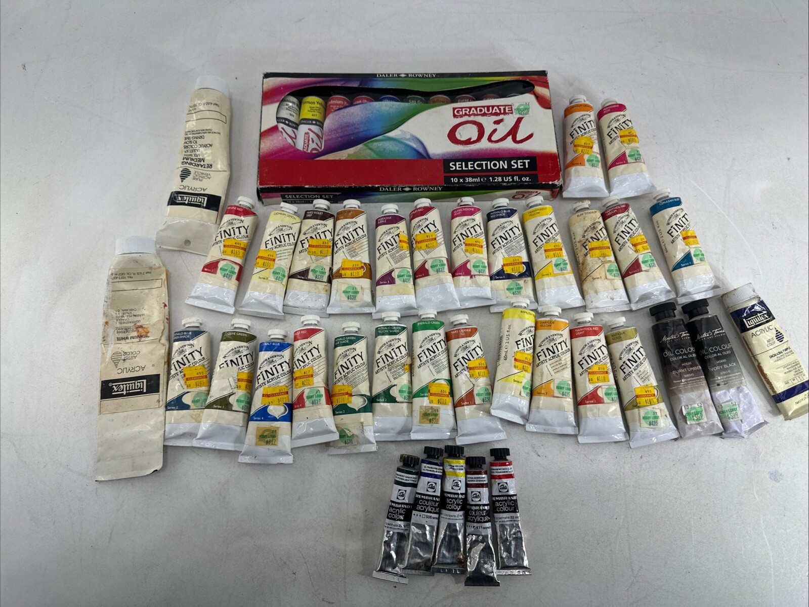 Lot Daler Rowney Graduate Oil Paint Selection Set 10 x 38ml + 36 Finity ...
