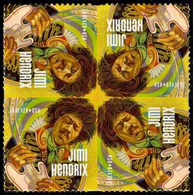 US Jimi Hendrix Music Icons Forever Stamp Block of 4 Scott #4880 | eBay