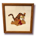 VTG Winnie the Pooh Tigger Needlepoint Framed Art Picture Disney Decor ...