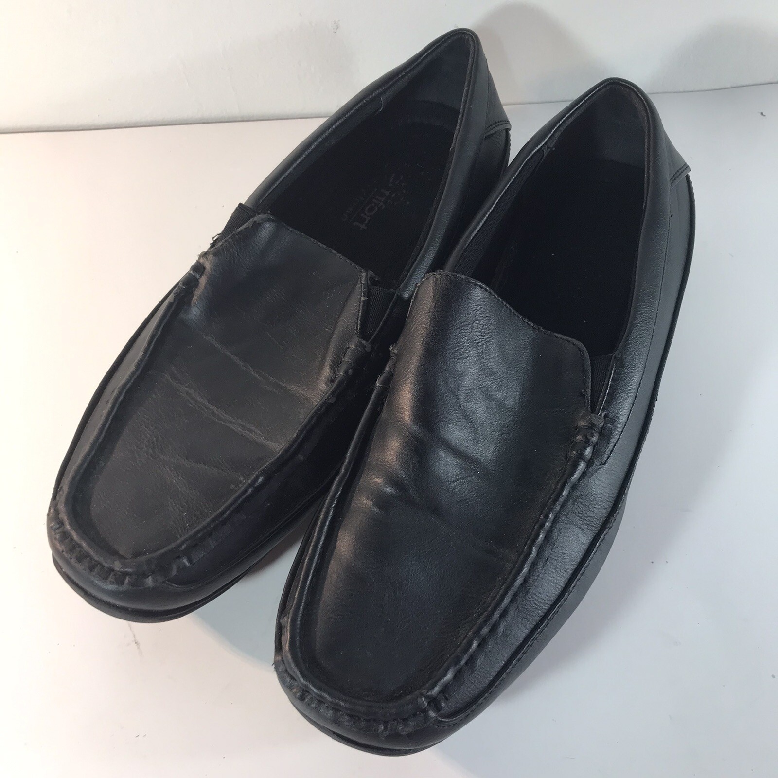 Dexter Black Faux Leather Comfort Memory Foam Loafers Mens Size 10.5 | eBay