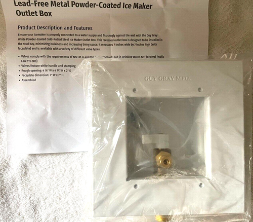 Guy Gray Lead-Free Metal Powder Coated Ice Maker Outlet Box 7 x 7 Inch ...