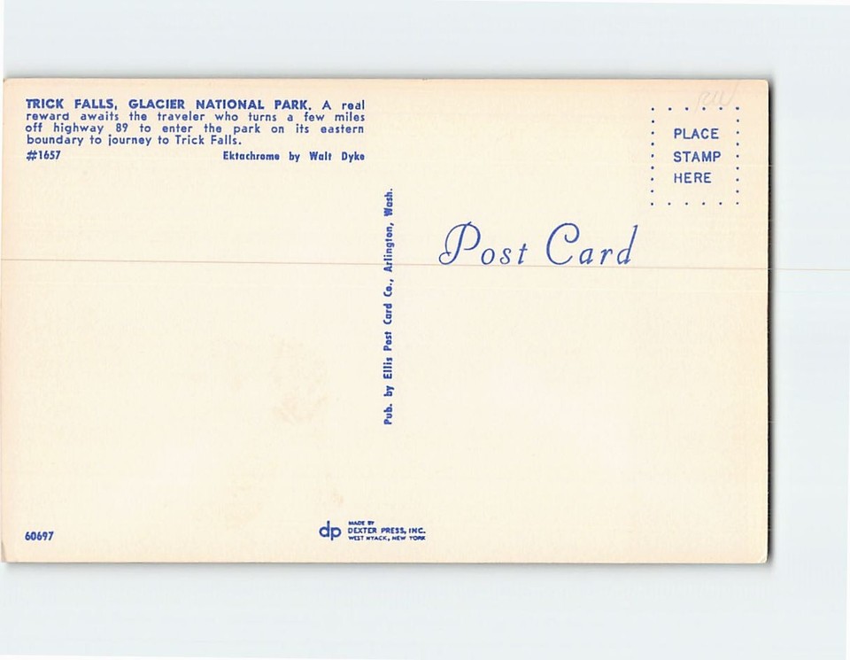 Postcard Trick Falls Glacier National Park Montana USA | eBay