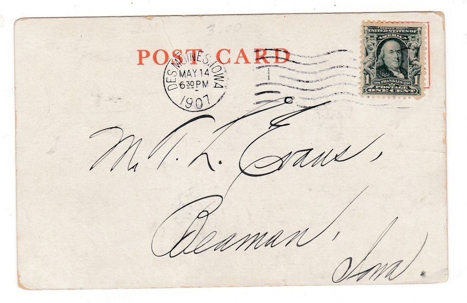 1907 DES MOINES IOWA UNION RAIL DEPOT TRAIN STATION VINTAGE POSTCARD IA ...