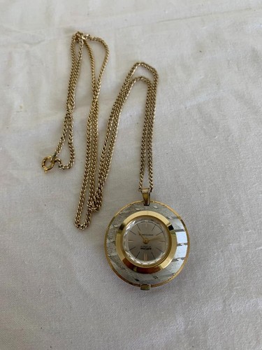 VINTAGE BURGANA KING FLOWER WIND UP PENDANT / POCKET WATCH LOBSTER LOGO ...