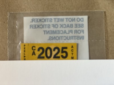 2025 REGISTRATION TAG - DMV STICKER | eBay