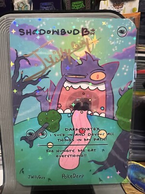 SIGNED HOLO Pokederp Shadowbud Gengar Custom Derpy Card Alt Art Secret ...