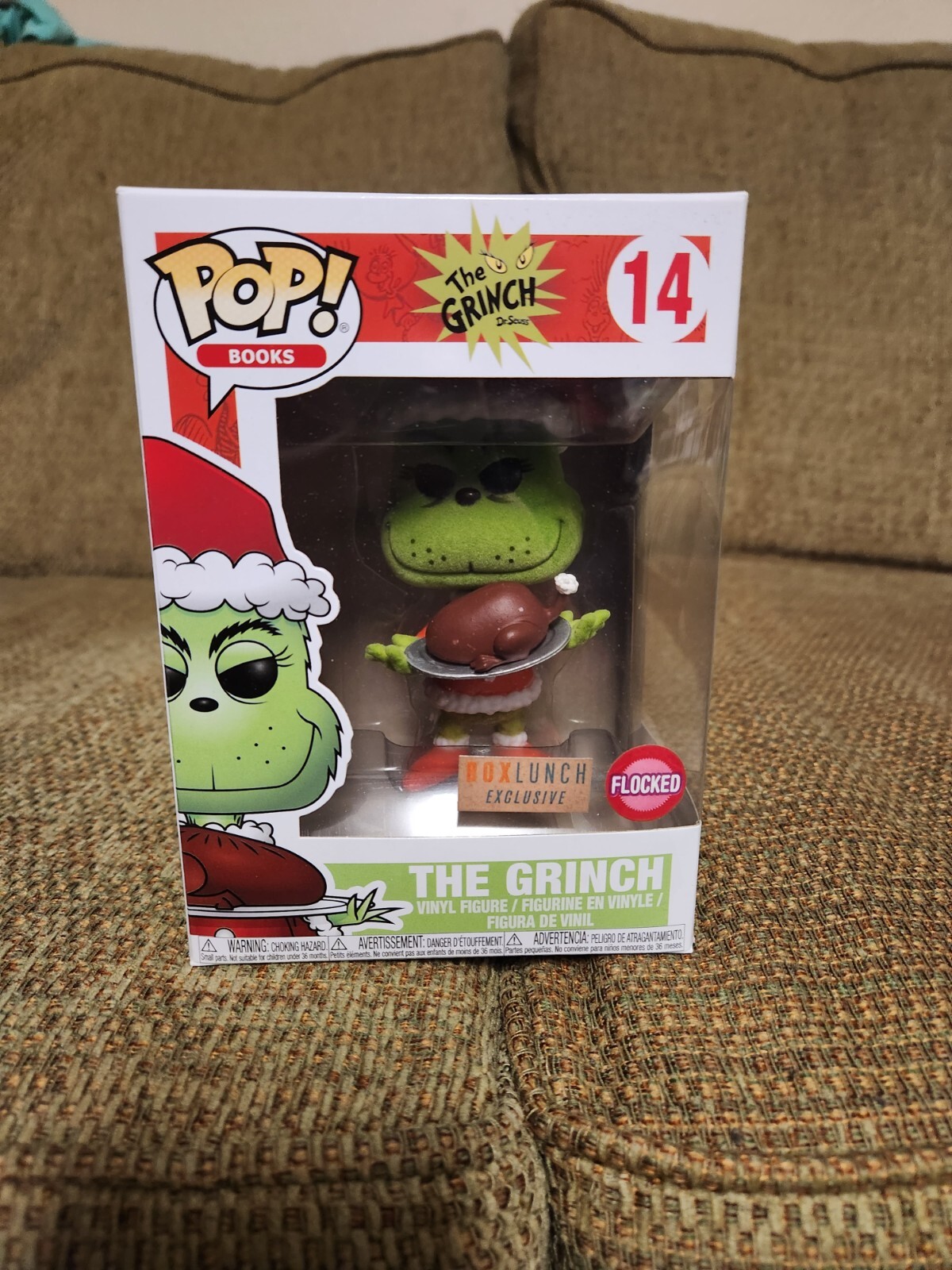 Funko Pop! Books Dr. Seuss The Grinch Box Lunch Exclusive Flocked #14 ...