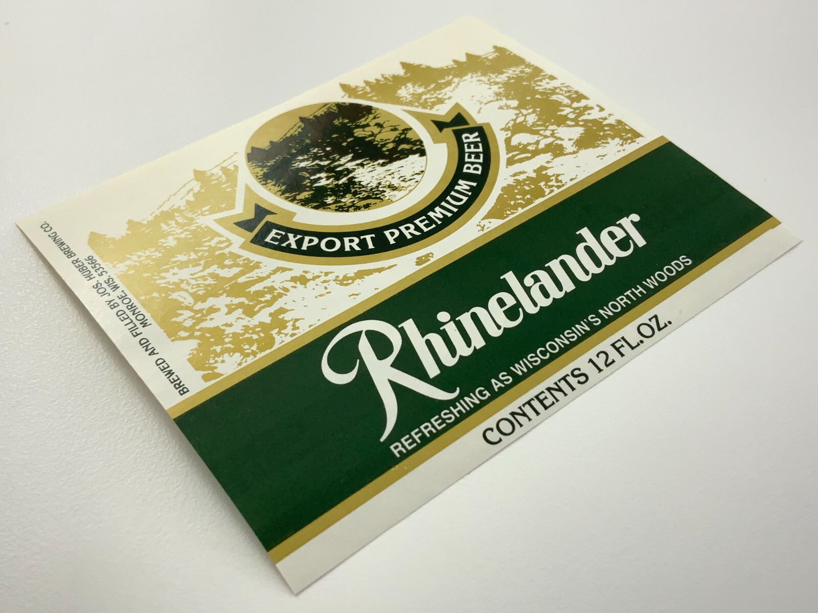 Rhinelander Export Premium Beer Label Jos Huber Brewing Co Wisconsin ...