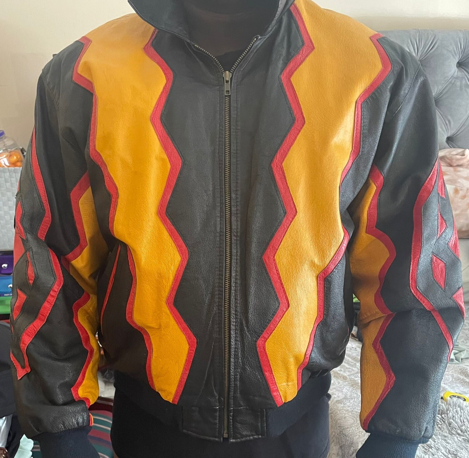 Vintage Michael Hoban Jacket WhereMI HOBO NATION Tribal Bomber Leather ...