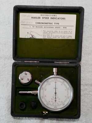 Hasler Speed Indicator Hand Held in Original Case w/ Manual -tachometer ...