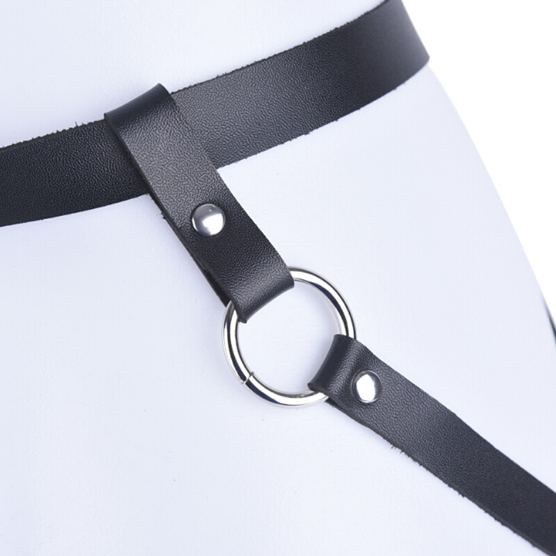 Womens Leather Harness Garter Belts Erotic Body Cage Lingerie Gothic ...