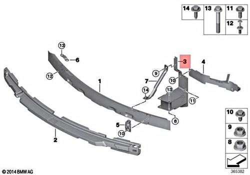 Genuine BMW F15 F16 F85 F86 Adapter Bumper Bracket Front Left OEM ...