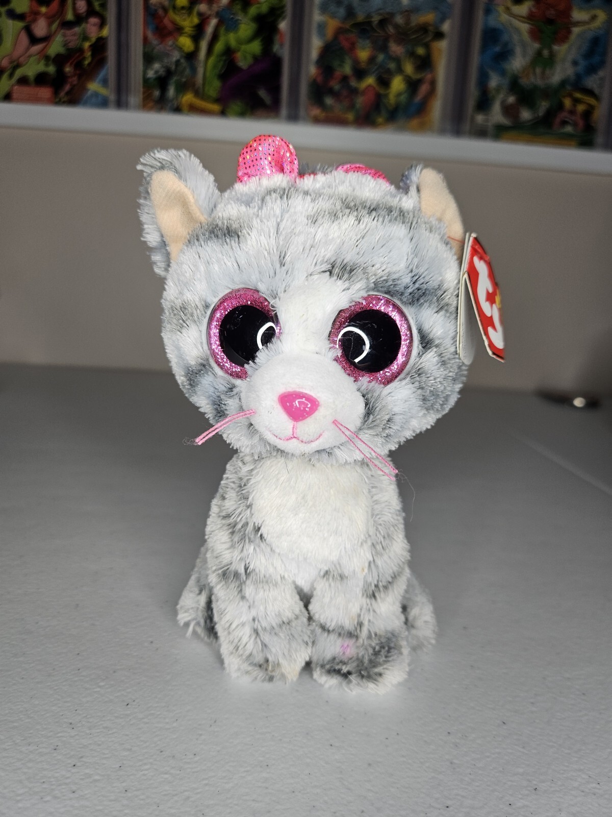 NEW TY Beanie Boos KIKI GREY STRIPED CAT 6 INCH PLUSH TOY ANIMAL ...