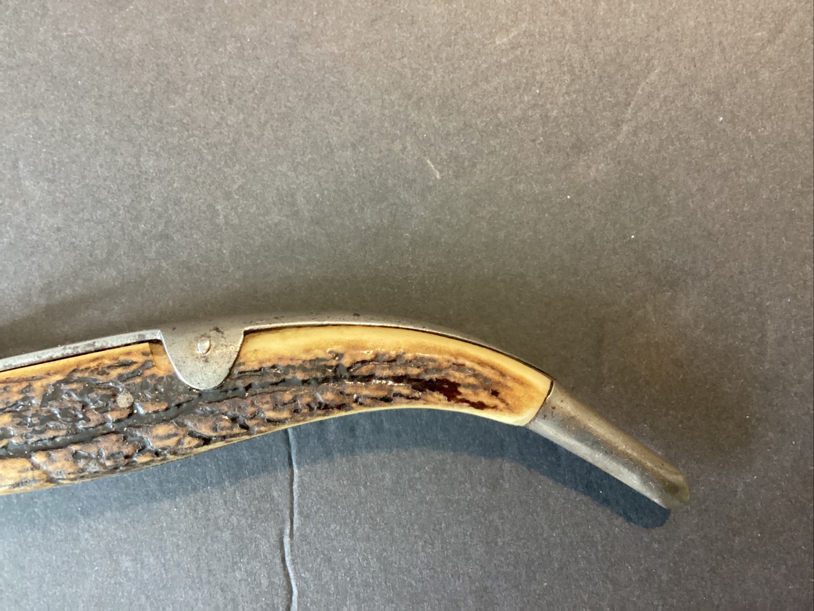 Rare Navaja Ratcheting Folding Spanish Knife Stag Horn Hunting Scene ...
