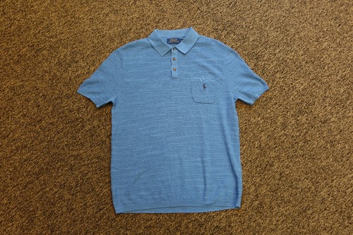 New Polo Ralph Lauren Men's Cotton / Linen Blend Knit Polo Shirt MEDIUM ...