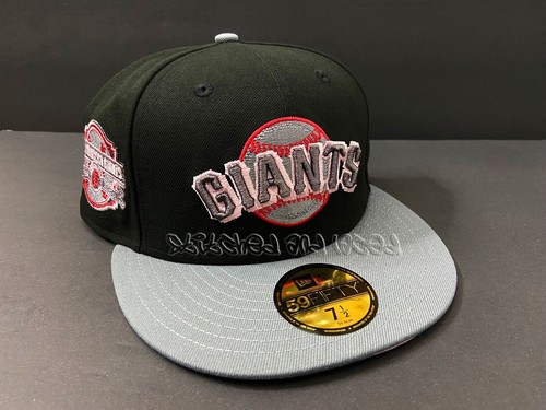 SAN FRANCISCO GIANTS FITTED HAT SCRIPT BLACK GREY 2000 PATCH for ...
