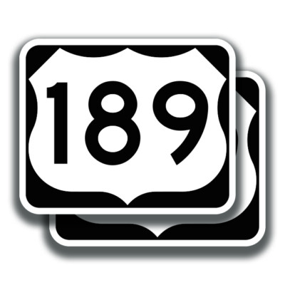U.S. ROUTE 189 DECAL 2 Stickers Road Sign Bogo Highway Car Truck Bumper ...