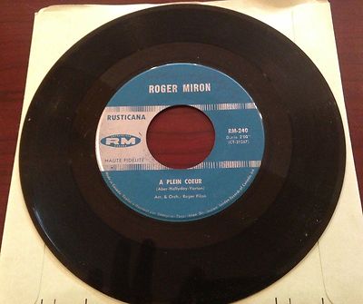 ROGER MIRON 45 " A Plein Coeur " ** JOHNNY HALLYDAY / SYLVIE VARTAN ...
