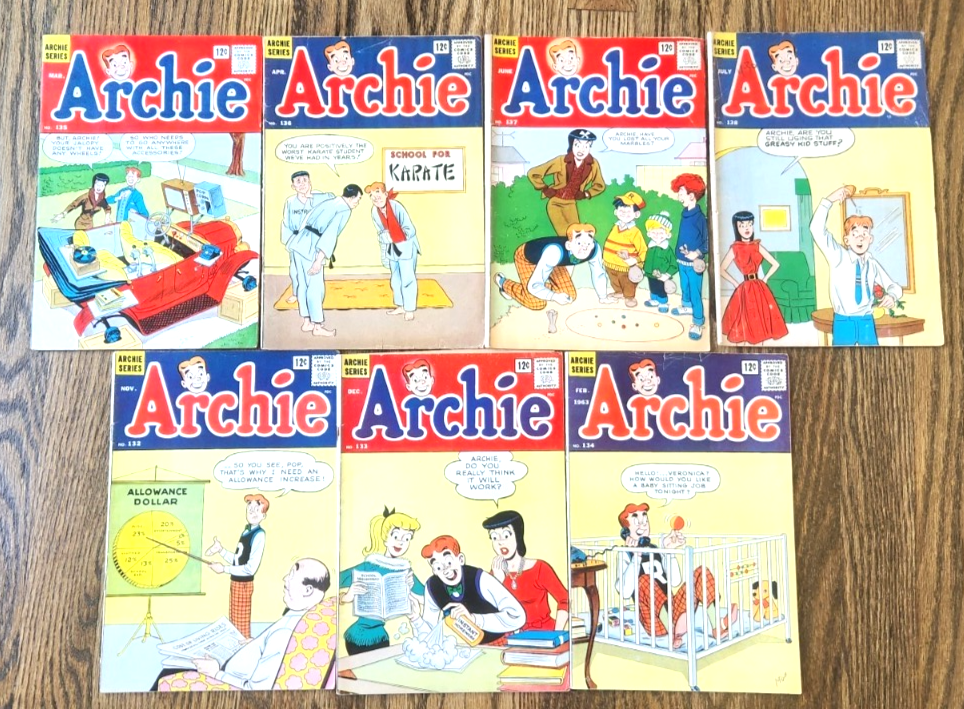 Archie Comics # 132, 133, 134, 135, 136, 137, 138 Lot of 7 consecutive ...