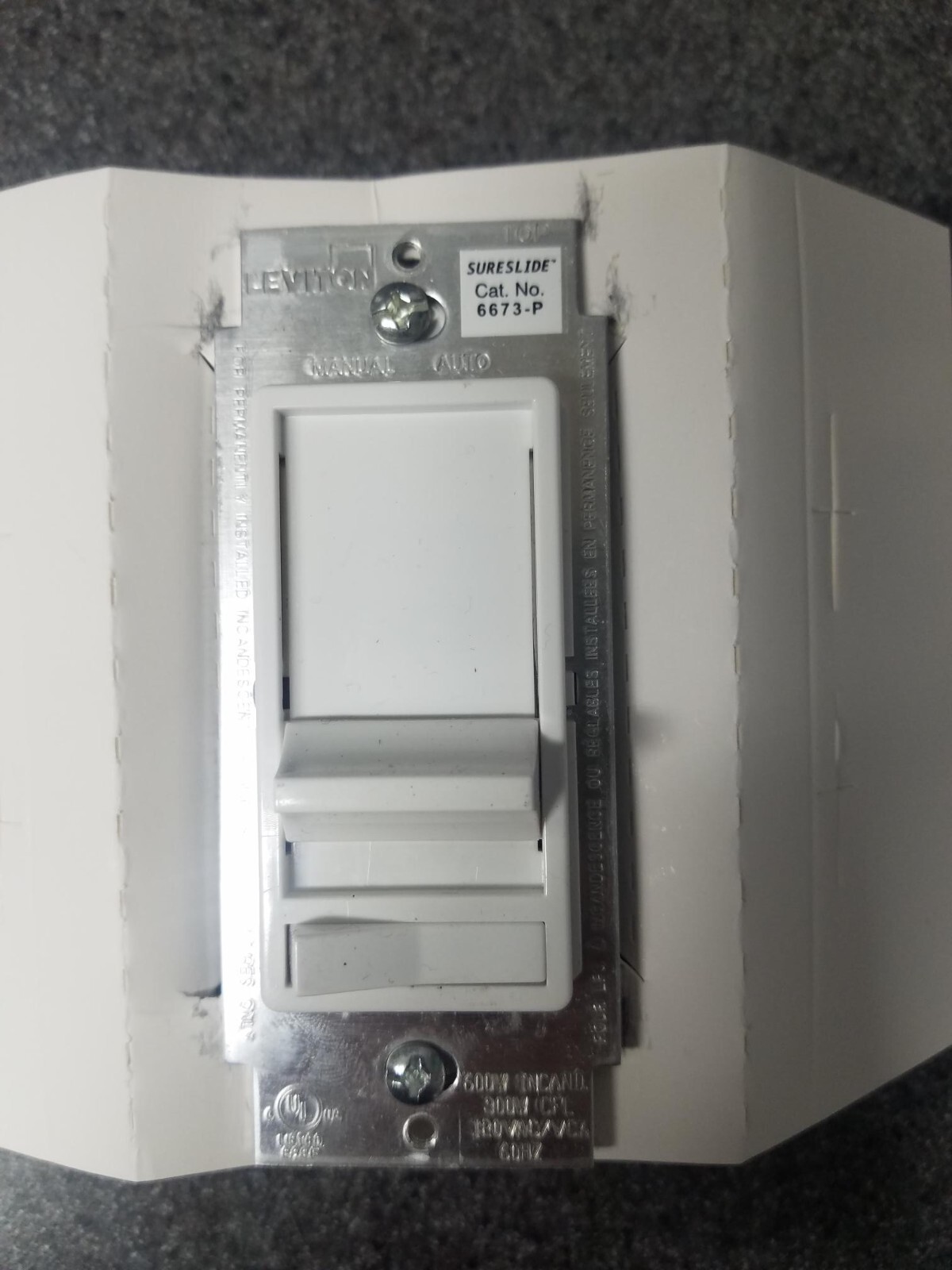 Leviton 6673-10w Dimmable CFL and Incandescent SureSlide Dimmer Switch ...